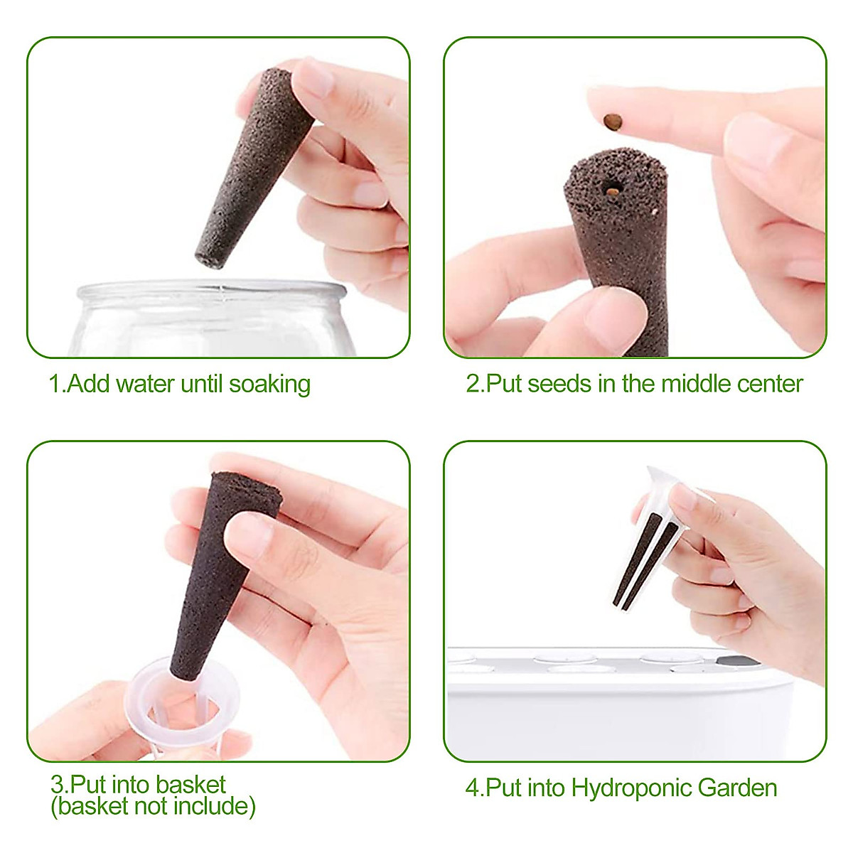 Tvoip 50 Pack Grow Sponges, Eco-Friendly Plant Seed Starter Sponges Compatible Seed Pod Replacements Root Growth Sponges Gardening Accessories Suitable Garden System Seed Starting (50 Pack Sponges)…