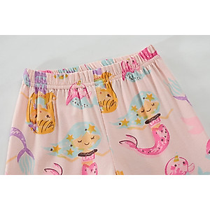 Little Hand 4 Pcs Toddler Pajamas for Girls Mermaid Short Sets Cotton Summer Pjs Sleepwear Children Jammies Size 2T