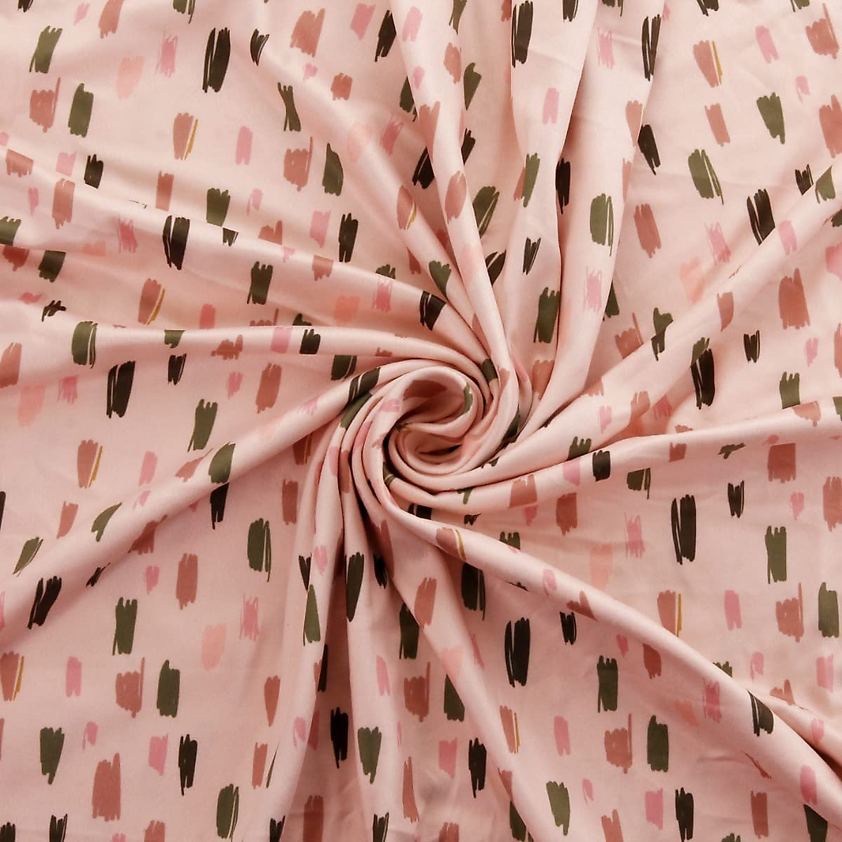 Blush Pink Brush Strokes DBP Fabric - Double Brushed Polyester 4 Way Stretch - 1 yard