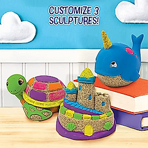 Made By Me Paint Your Own Sand Figurines by Horizon Group USA, Create Sand-Inspired Sculptures, Easy-to-Paint & Mess-Free Surfaces, Includes Acrylic Paint, Paintbrush, 3 Figurines & More, Multi, 208242H