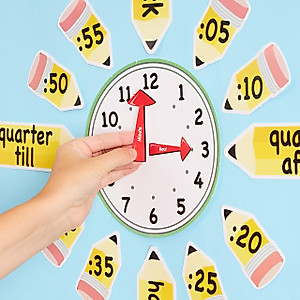 Eureka 'Telling Time' Bulletin Board Analog Clock Practice, 4pc, 17'' W x 24'' L, Model Number: 847423-AWZM