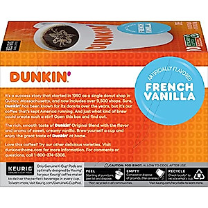 Dunkin' Donuts French Vanilla Flavored Coffee K-Cup, 10 ct (Pack of 3)