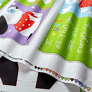 Studio E Huggable & Loveable I Ruff You Soft Book Panel, Fabric by the Yard