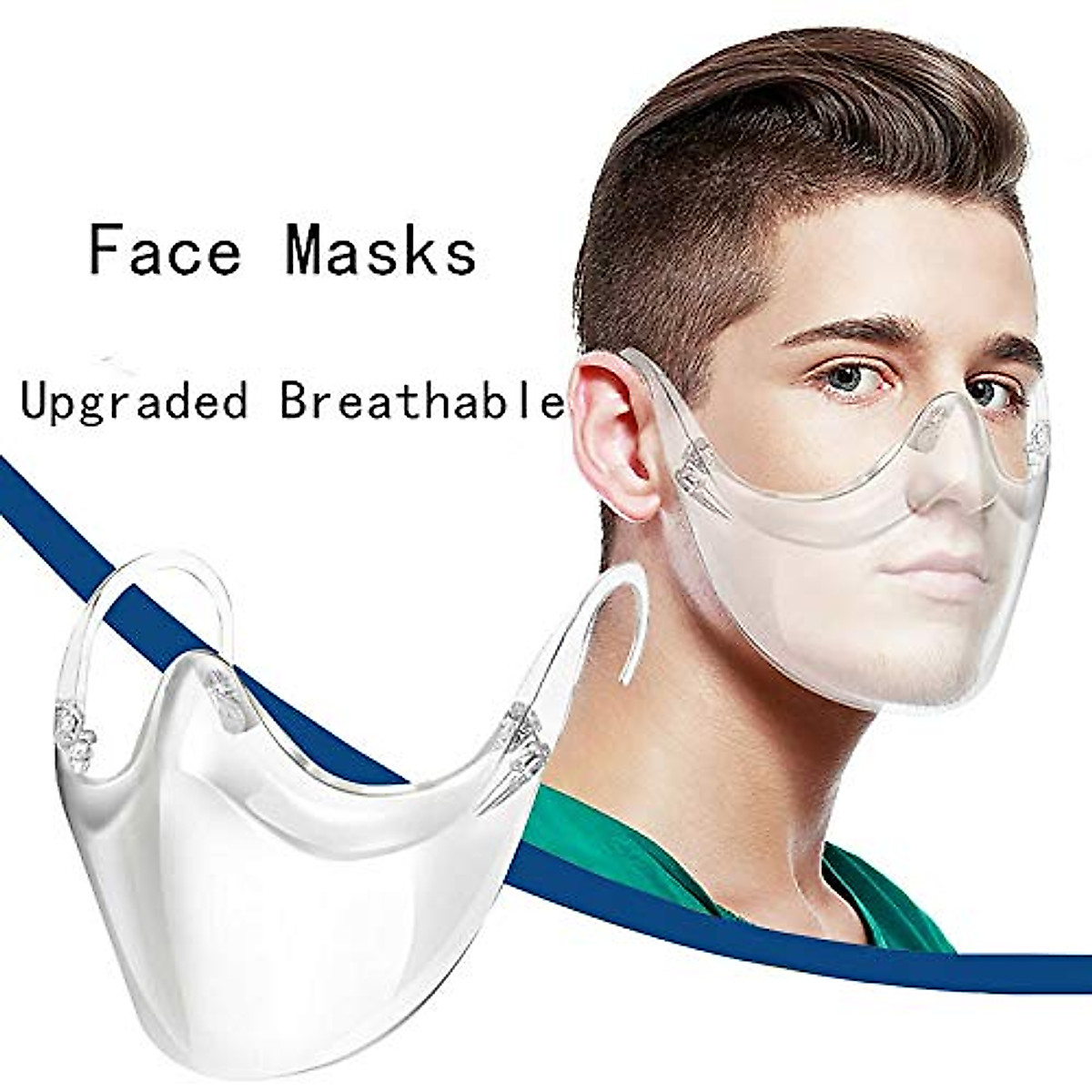 MAXRIENY Clear Face Shield, Face Shield Reusable Plastic Face Shield and Breathable Transparent Face Shield for Women 5.4x5.7in