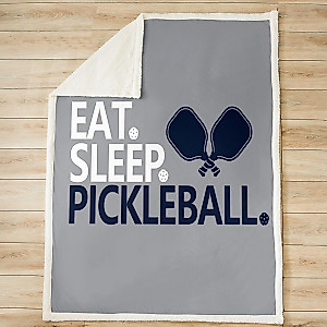 Pickleball Sherpa Throw Blanket Twin 60"x80" Kids Pickleball Gifts Fleece Throw Blanket for Gifts for Pickleball Lovers Fuzzy Plush Blanket Pickleball Accessories Flannal Blanket Blue Gray Decor
