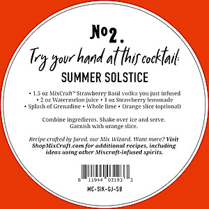 MixCraft Spirit Infusion Kit - Premium Craft Cocktail & Mocktail Mixer, Glass Bottle, Collapsible Funnel, Flavor Pouch & Recipe, Strawberry Basil