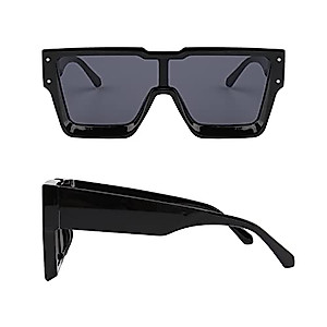 KENBO Oversized Sunglasses for Women Men Trendy Square Sun Glasses One Piece Lens Big Sunglasses