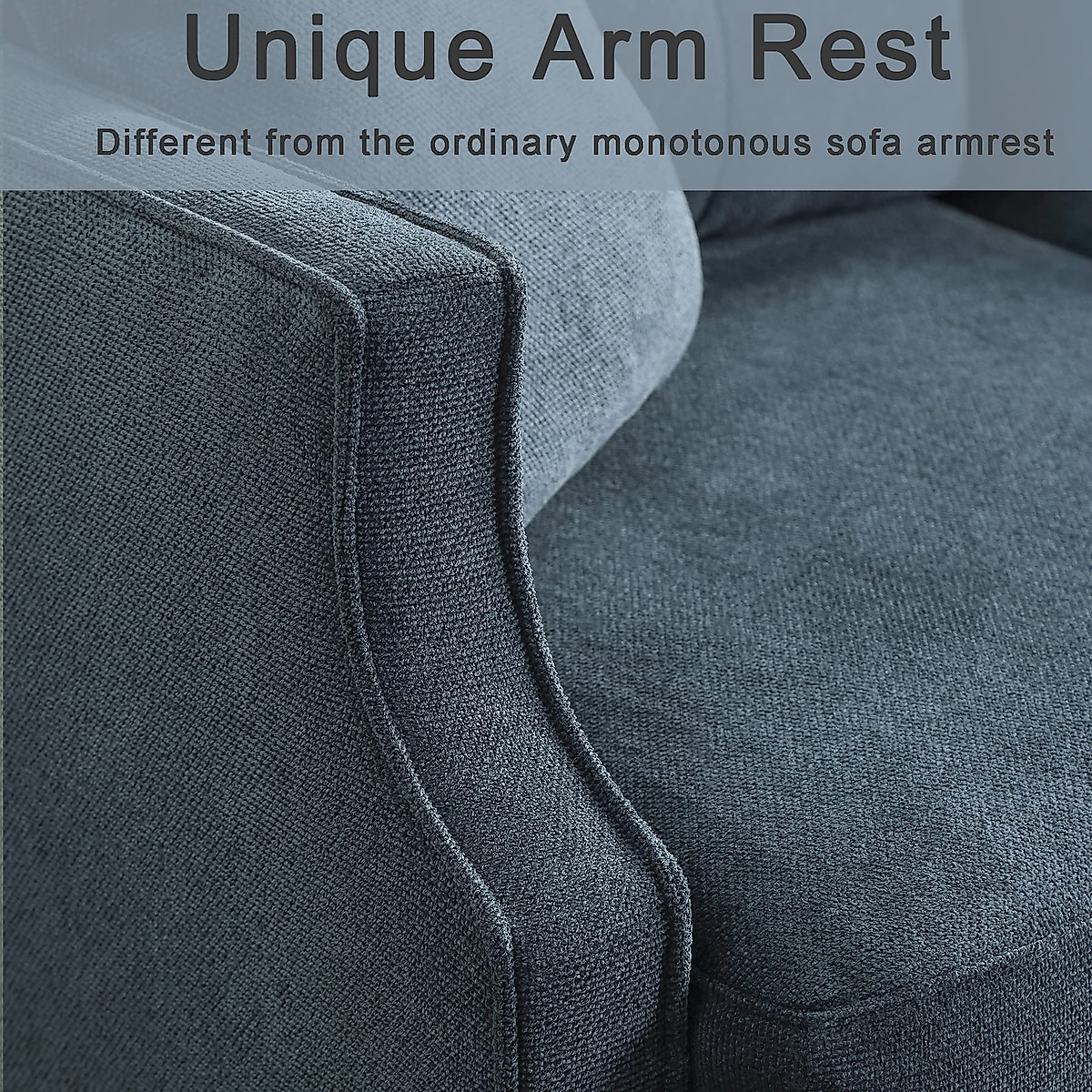 Plococo 3 Seat Sofa Couch with Thick Cushion,3 Person Sofa with Waterproof Fabric,3 Seat Mid-Century Modern Couch with USB Port for Apartment Living Room Office,Blue