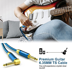 NUOSIYA Guitar Cable, 10ft Guitar Cord Instrument Cable for Electric Guitar Bass Guitar,Keyboard Mixer Amplifier Speaker Equalizer