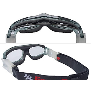 Freebee Unisex Kids Sports Safety Glasses Protective Goggles for basketball soccer (transparent grey)