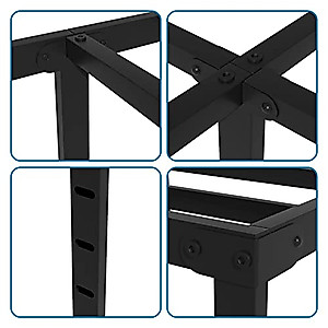 ANBLIZE Bed Frame Full Size with Heavy Duty Steel Slat,High Platform Metal Bed Frames,9-Leg Support 14 Inch Bedframe Easy Assembly Sturdy,Black