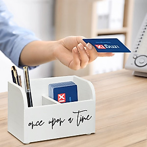 Yoto Card Holder,Wooden Yoto Card Case, Yoto Card Storage Box with Two Compartments, Wood Trading Deck Box Card Storage Box-Designed to Hold Yoto Mini Audio Cards for Boys and Girls(White)