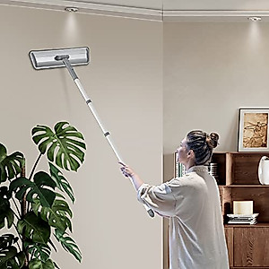 Microfiber Mop for Floor Cleaning, Aifacay Flat Floor Mop with 4 Washable Mop Pads Wet Mop System 360 Swivel Dust Dry Mop for Hardwood Laminate Tile Vinyl Floors Wall Baseboard Mop with Long Handle