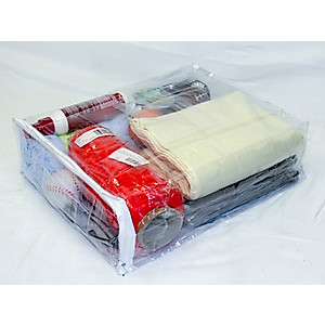 5-Pack Heavy Duty Vinyl Zippered (Clear) Storage Bags (12" x 15" x 4") (3.1 Gallon)