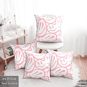 Pecfamly Cute Pink Aesthetic Preppy Teen Teenage Girl Room Decor, Bedroom Decor for Teen Girls Aesthetic (18"X18", Pack of 2, No Inserts)