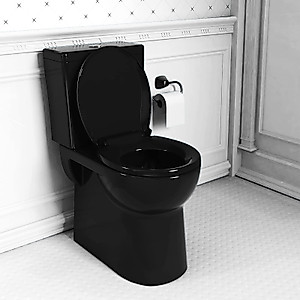 YASFEL Toilet Seat,Standard Universal Round Toilet Seat,Soft Close,Ergonomic Toilet Bowl Seat,Fits for Standard Round Toilet with Thickened Plastic Lid (Round, Black)