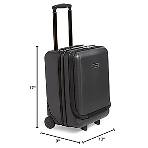 Vera Bradley Women's Hardside Underseat Rolling Suitcase Luggage, Black, One Size