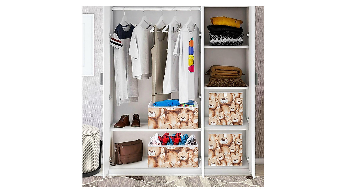 Lovely Teddy Bear Storage Basket - Stylish Toy Organizer