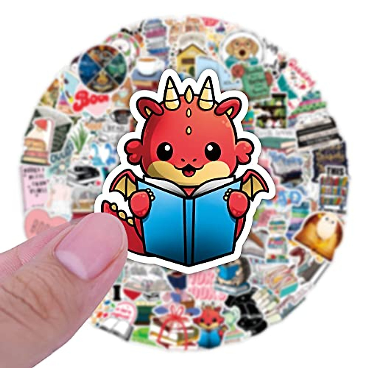 100pcs Reading Stickers for Kids, Book Stickers for Water Bottles Book Laptop Stickers for Teens and Adults Trendy Vinyl Positive Sticker