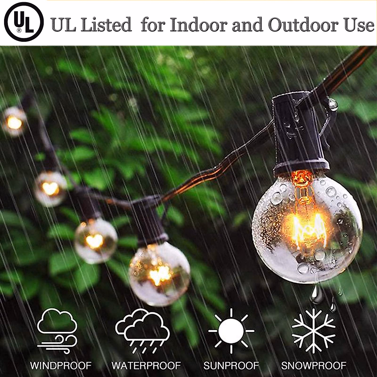 GOOTHY Clear Globe G40 Screw Base Light Bulbs Replacement 1.5-Inch, E12 Base, 25 Pack