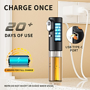 PUZMUG Oil Sprayer for Cooking - Electric Olive Oil Sprayer - 200ml Glass Oil Spray Bottle - Continuous Spray with Portion Control - Two Spray Methods - Kitchen Gadgets Accessories for Air Fryer