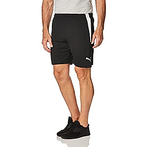 PUMA mens Teamliga Shorts, Black/White, Medium US