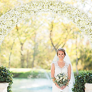 Artflower 2 Pack Artificial Cherry Blossom Garland Hanging Vine Silk Garland Silk Artificial Flower Faux Sakura Garland for Wedding Garden Arch Wall Home Party Decor（White）