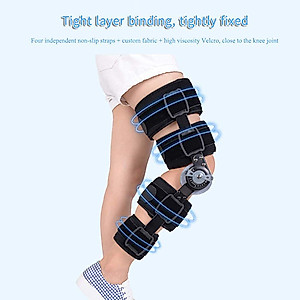 PHASFBJ Knee Joint Fixation, Adjustable Hinged Knee Joint Brace Knee Orthosis Support Knee Joint Stabilizer For Arthritis Joint Pain Meniscus Tear Knee Injury Recovery Fracture Splint,Right,M
