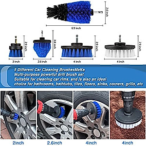 Car Detailing Brushes kit,28Pcs Car Cleaning Drill Brush Set with Detailing Brushes and Microfiber Wash Mitt, Buffing Polishing Sponge Pads,Auto Cleaning Tools Kit for Interior&Exterior, Tire, Wheels