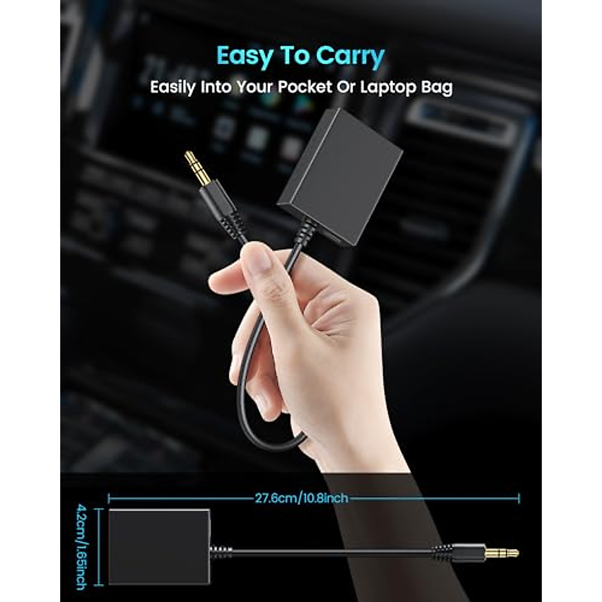 ANDTOBO USB to Aux Audio Adapter, 3.5mm Male to USB Female for Playing Music with USB Drive in Your Car