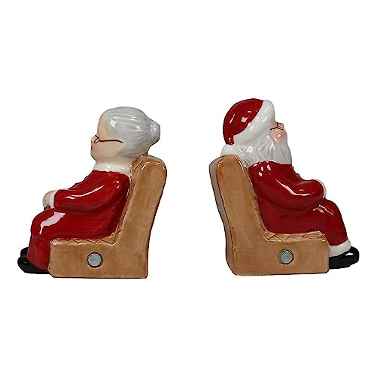 Ebros Gift North Pole Residence Mr And Mrs Santa Claus Sitting On Sofa Chair Christmas Couple Salt And Pepper Shakers Set Ceramic Figurines Party Kitchen Tabletop Collectible