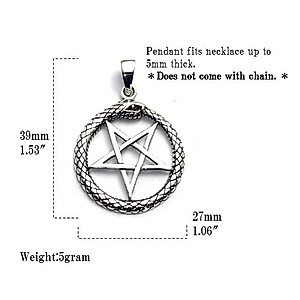 COSUMOSU Inverted Pentacle Devil star 925 Sterling Silver Pendant Charm (Snack)