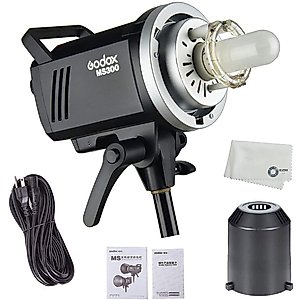 GODOX MS300 300Ws Compact Studio Flash GN58 5600K±200K 2.4G Wireless X System Monolight for Product or Portrait Photography, Bowens Mount, 0.1-1.8s Recycle Time, Anti-Preflash, 150W Modeling Lamp, Out