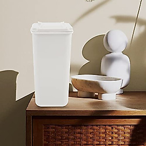 Tofficu Trash Cans 4pcs Mini Desktop Trash Can Desktop Curbside Garbage Bin with Lid Plastic Pen Brush Holder Bucket Decorative Waste Can Small Garbage Container for Home Organization Plastic Bins