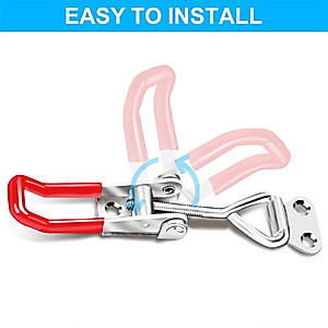 6 Pack Toggle Latch Clamp 4001, Adjustable Latch, Smoker Clamps Heavy Duty Latches, 330Lbs Holding Capacity Pull for Lid Jig, Tool Box Case (24PCS Screws)