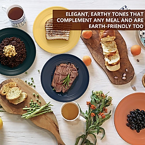 underbartliv Wheat Straw Plates,Alternative for Plastic Plates,9 Inch Unbreakable Kitchen Plates Set of 8,Dishwasher & Microwave Safe Dinner Plate Set Reusable, BPA Free,4 Color Designs