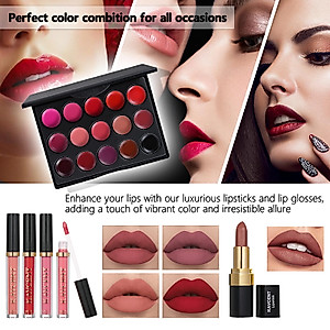 Makeup Gift Set for Teens and Women - Full Kit With Eyeshadow, Foundation, Mascara, Contour, Lipgloss, and Cosmetic Bag