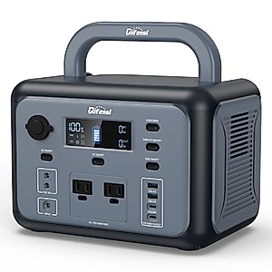 Difeisi P500 Portable Power Station, 518Wh LiFePO4 Battery with 110V/500W Pure Sine Wave AC Outlets, PD 100W Output/Input, Solar Generator for Camping RV CAPA Home Emergency (Solar Panel Optional)
