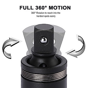 CASOMAN 3/4-Inch Drive Impact Universal Joint, CR-MO, U-Joint Sockets, Flexible, Radius Corner Design