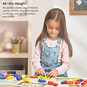 Arteza Kids Play Dough, Alphabet Learning Kit, 30 Pieces Air Dry Clay, 0.8 oz, Red, Yellow, and Blue, 26 Alphabet Cards, Art and Craft Supplies for Kids