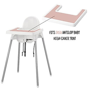 High Chair Placemat for IKEA Antilop Baby High Chair, Silicone Placemats, High Chair Tray Finger Foods Placemat for Boys and Girls, Babies, Toddlers (Blush)