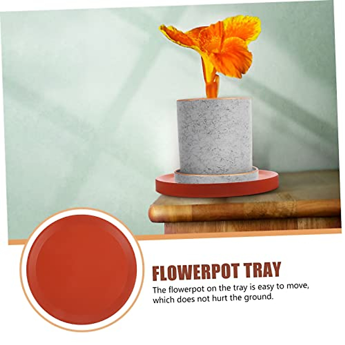 Abaodam Rolling Flower Pot Tray Serving Tray Round Carts with Wheels Heavy Duty Planters for Indoor Plants Flower Pot Saucer Plastic Pot Saucer Flower Pot Trolley Plants Caddy on Wheels Pp