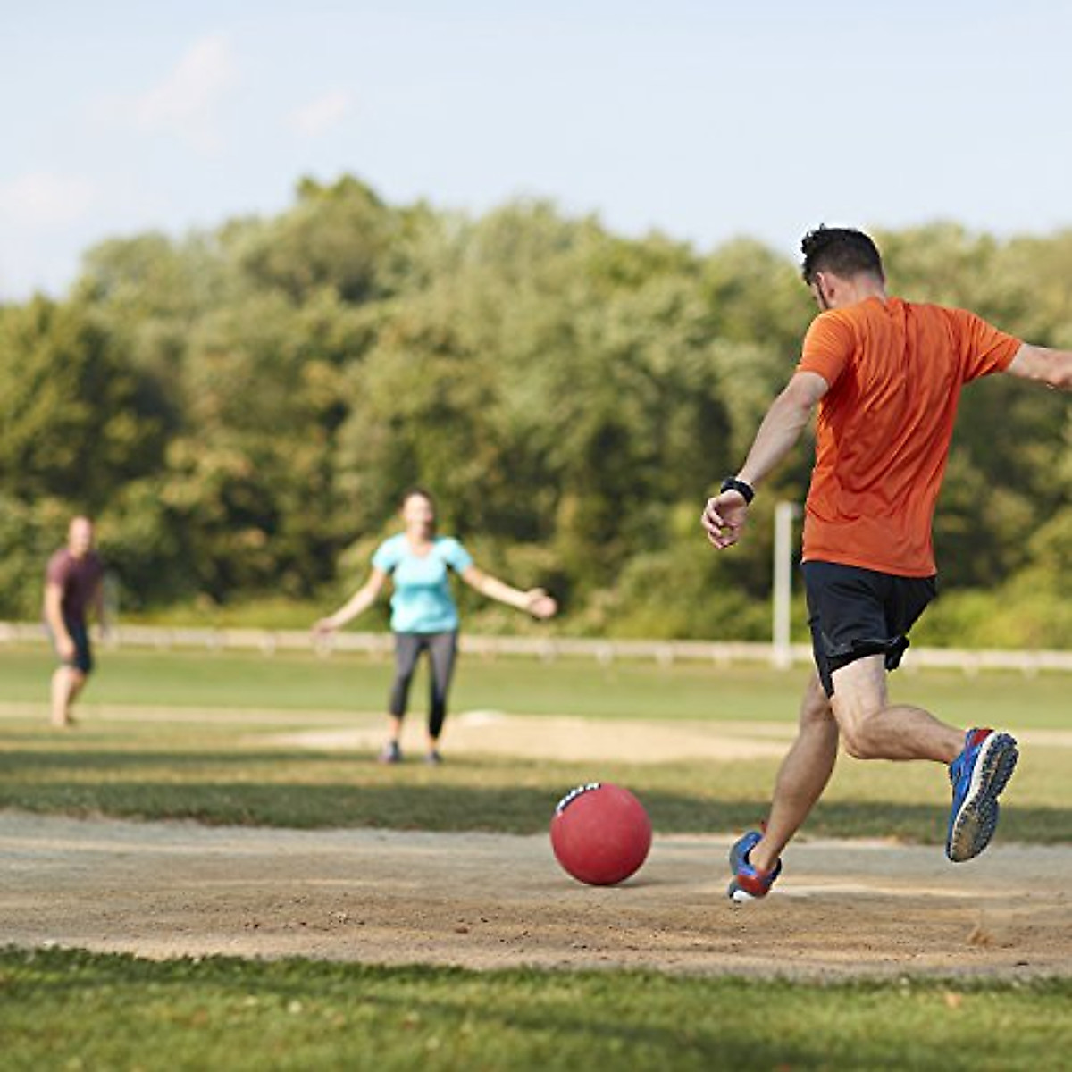 Franklin Sports Rubber Kickball - Kids Playground Ball for Dodgeball + Kickball - 10" Bouncy Ball for Outdoor Games - Red