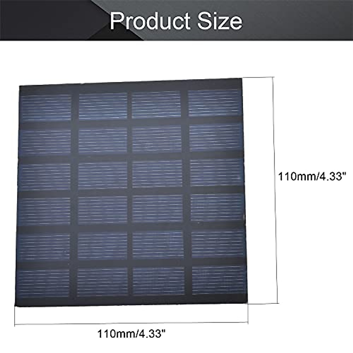 Fielect Mini Solar Panel 6V 1.5W Polycrystalline Solar Epoxy Cell Charger DIY Solar System Kit for Light Toys Charger 110x110mm 1Pcs