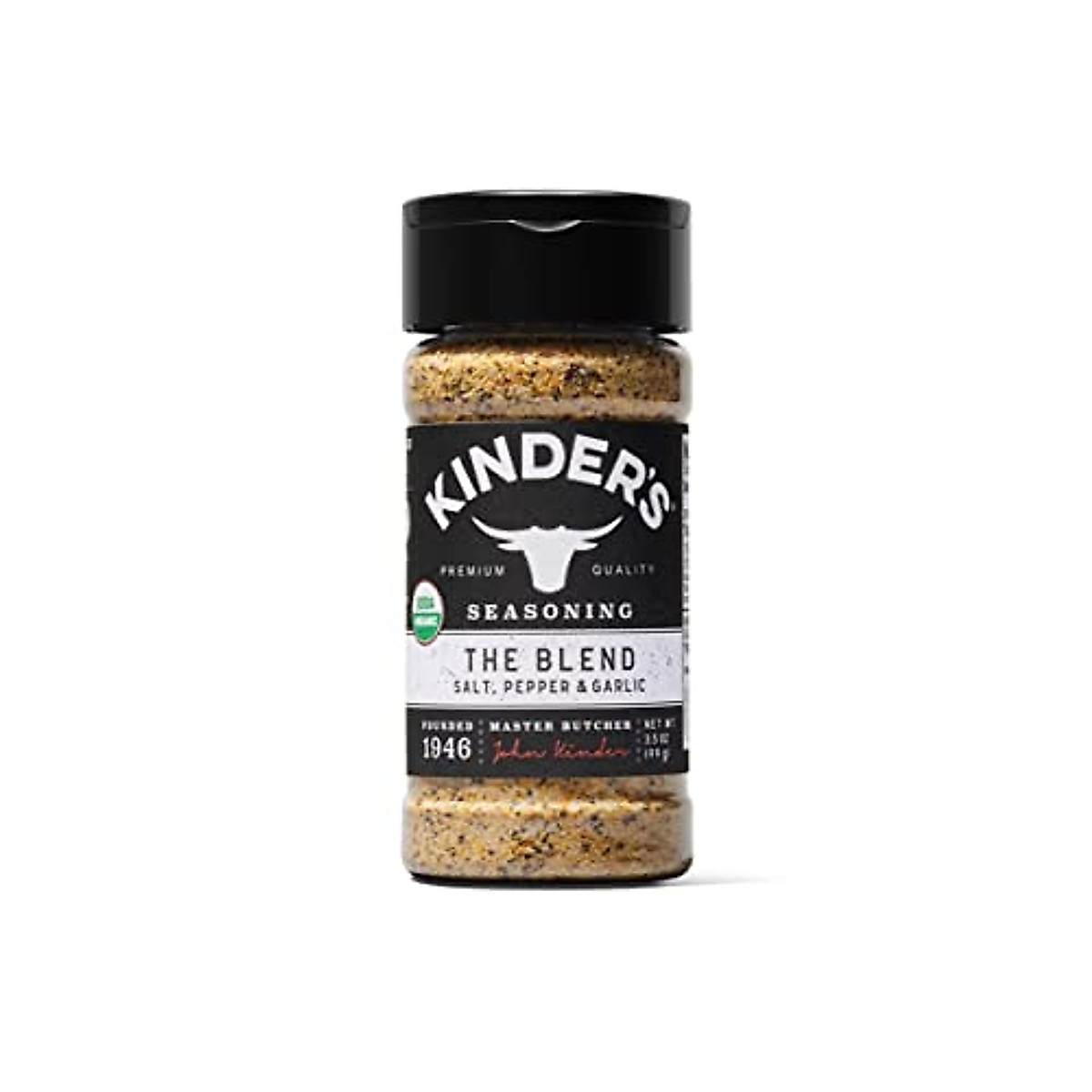 Kinder's Organic The Blend Seasoning (Salt, Pepper and Garlic), Premium Quality Seasoning, MSG Free and USDA Certified Organic, 3.5oz