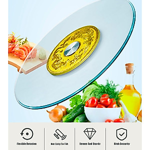 LWQFHI Glass Lazy Susan Turntable Large Round Table Top Lazy Susan Turntable Tempered Glass Family Dinners Round Lazy Susan Rotating Lazy Susan for Kitchen Dining Table 50cm A
