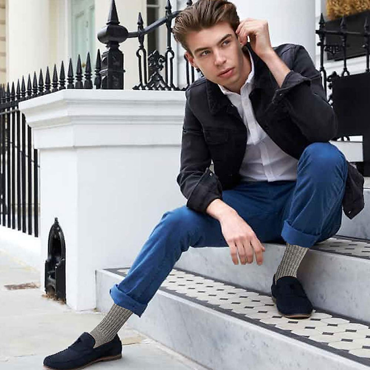 Yacht & Smith 4 Pairs Merino Wool Thermal Boot Socks for Hiking, Trail, Hunting, Winter