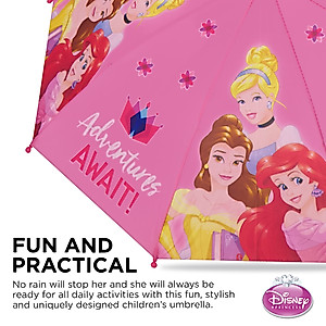 Disney Kids Umbrella, Frozen, Princess Or Minnie Mouse Rain Wear For Girls Ages 3-6