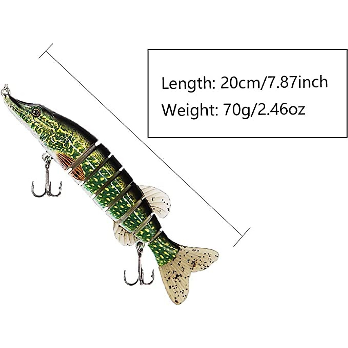 Northern-Pike-Lures-Multi-Jointed-Swimbaits-Fishing-Lure 5" 8" inch for Musky Lake Trout Fishing Tackle