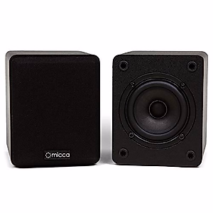 Micca COVO-S Compact 2-Way Passive Bookshelf Speakers for Desktop Stereo or Home Theater Surround Sound, 3-Inch Woofer with Concentric Tweeter, Wall Mountable, Pair, Black